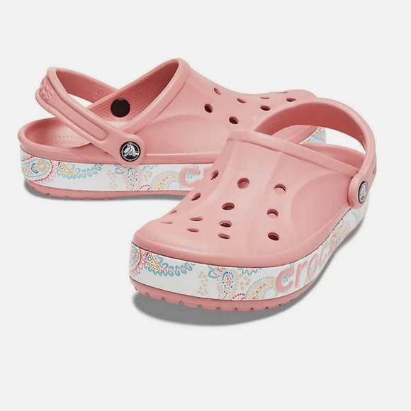 CROCS | Shoes | Crocs Bayaband Pink Blossom Bandana Print Clog | Poshmark
